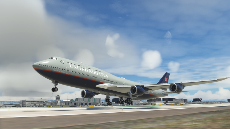 Asobo Boeing 747-8 United Airlines Battleship Grey for Microsoft Flight ...