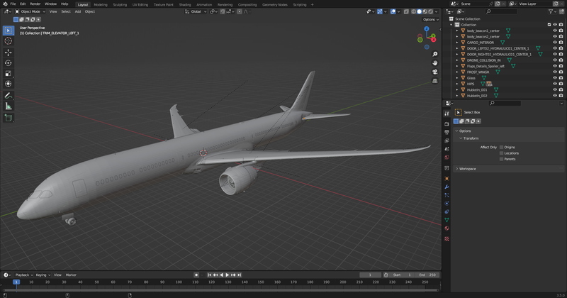 Asobo Boeing 787-10 Clean (Blender only) for Microsoft Flight Simulator | MSFS