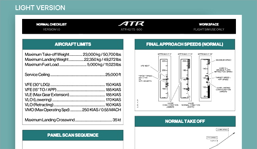 ATR 42/72-600 Checklist for Microsoft Flight Simulator | MSFS