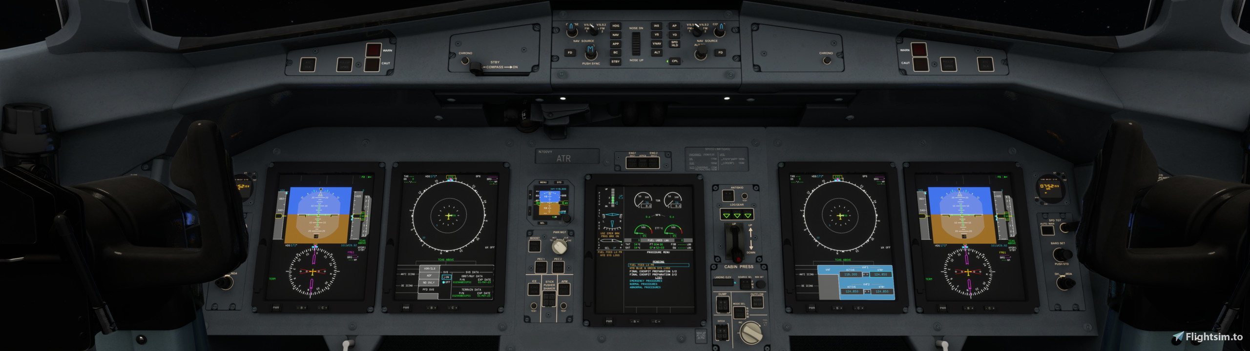 ATR42/72-600 | Grey Cockpit Textures for Microsoft Flight Simulator | MSFS