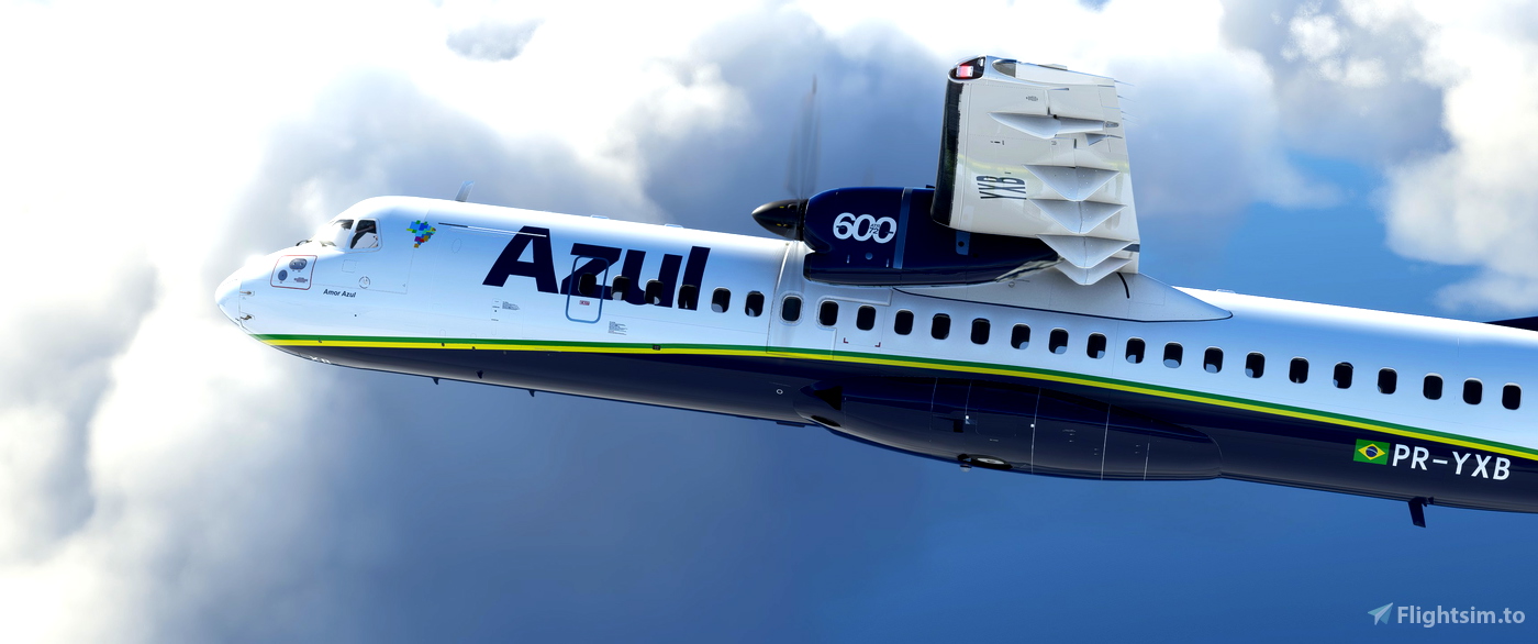 Azul (New Livery + Custom Cabin Interior) | PR-YXB | Asobo ATR 72-600 ...