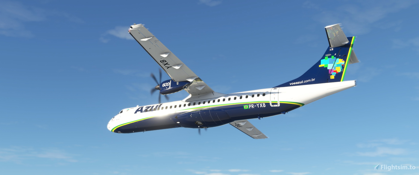 Azul (New Livery + Custom Cabin Interior) | PR-YXB | Asobo ATR 72-600 ...