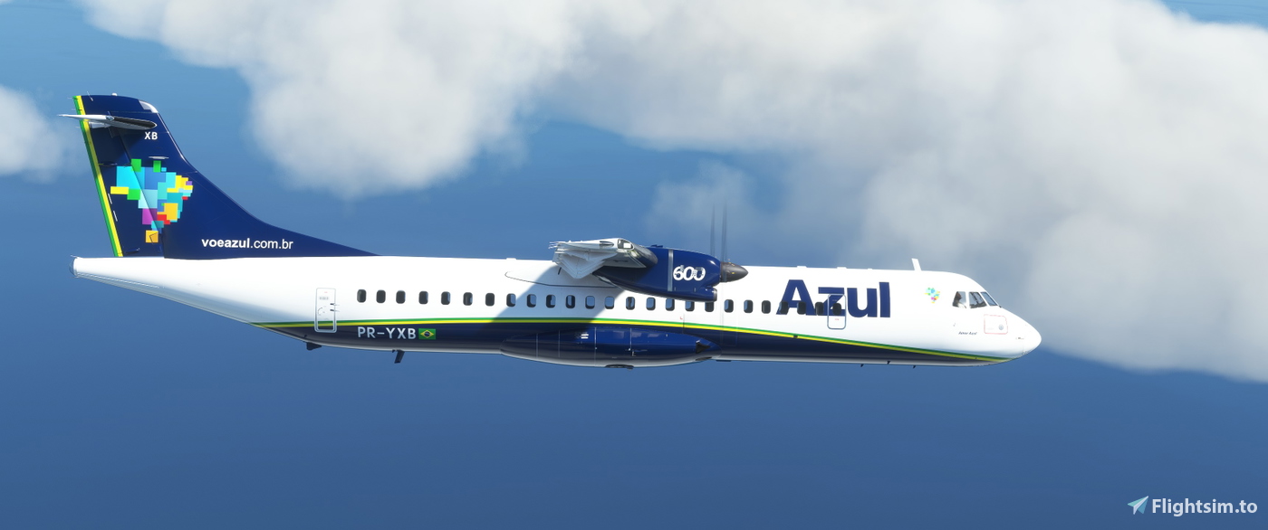 Azul (New Livery + Custom Cabin Interior) | PR-YXB | Asobo ATR 72-600 ...