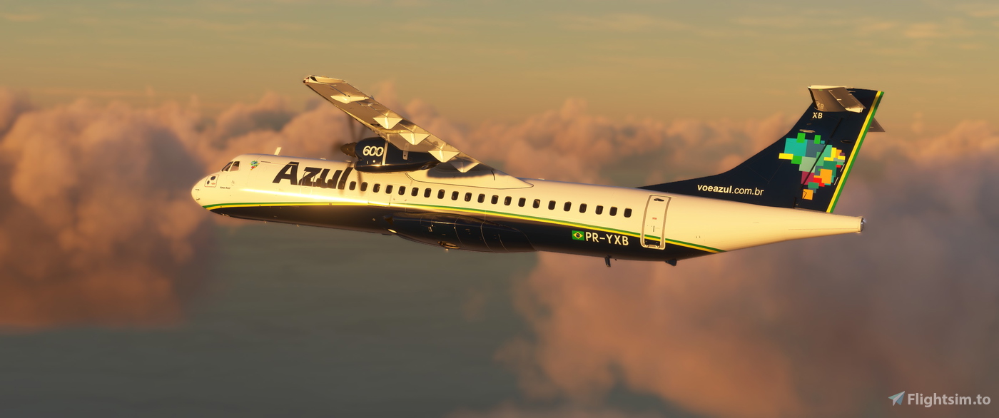 Azul (New Livery + Custom Cabin Interior) | PR-YXB | Asobo ATR 72-600 ...