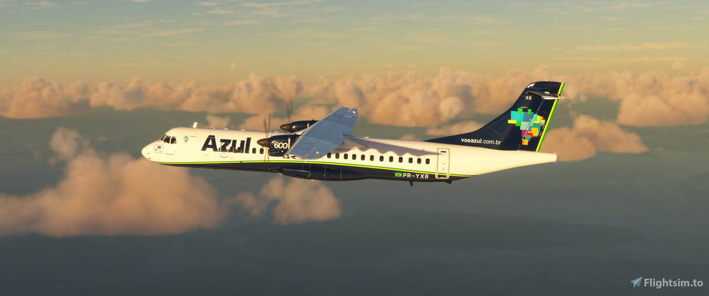 Azul (New Livery + Custom Cabin Interior) | PR-YXB | Asobo ATR 72-600 ...