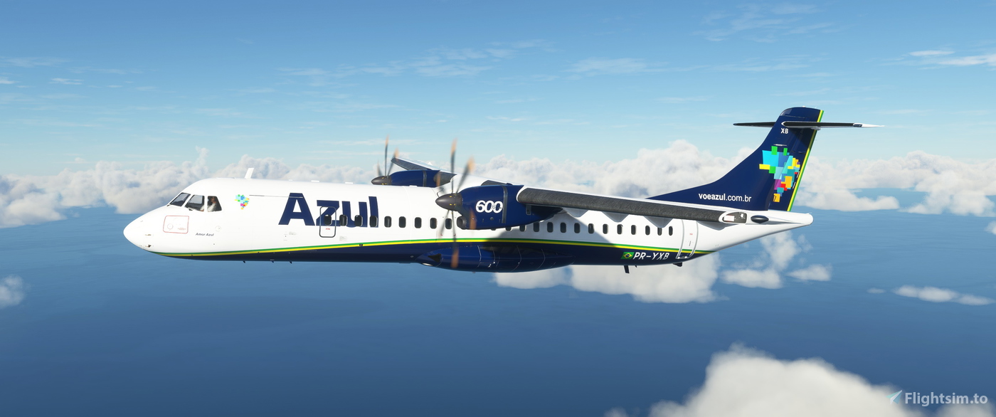 Azul (New Livery + Custom Cabin Interior) | PR-YXB | Asobo ATR 72-600 ...