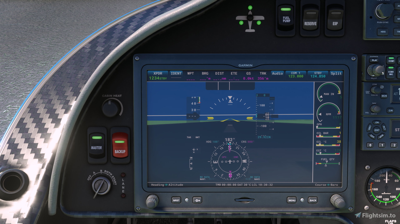 Orbx Blackwing BW635RG dual engine data with gallon or liter display ...