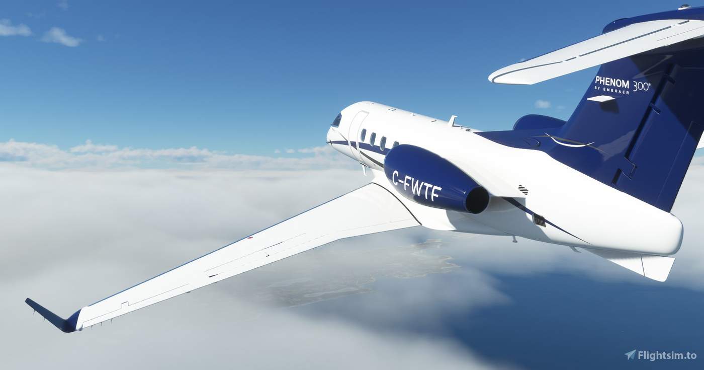 C-FWTF livery Embraer Phenom 300 for Microsoft Flight Simulator | MSFS