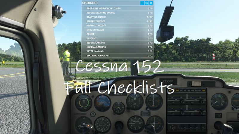 Checklists for Cessna 152 on Microsoft Flight Simulator