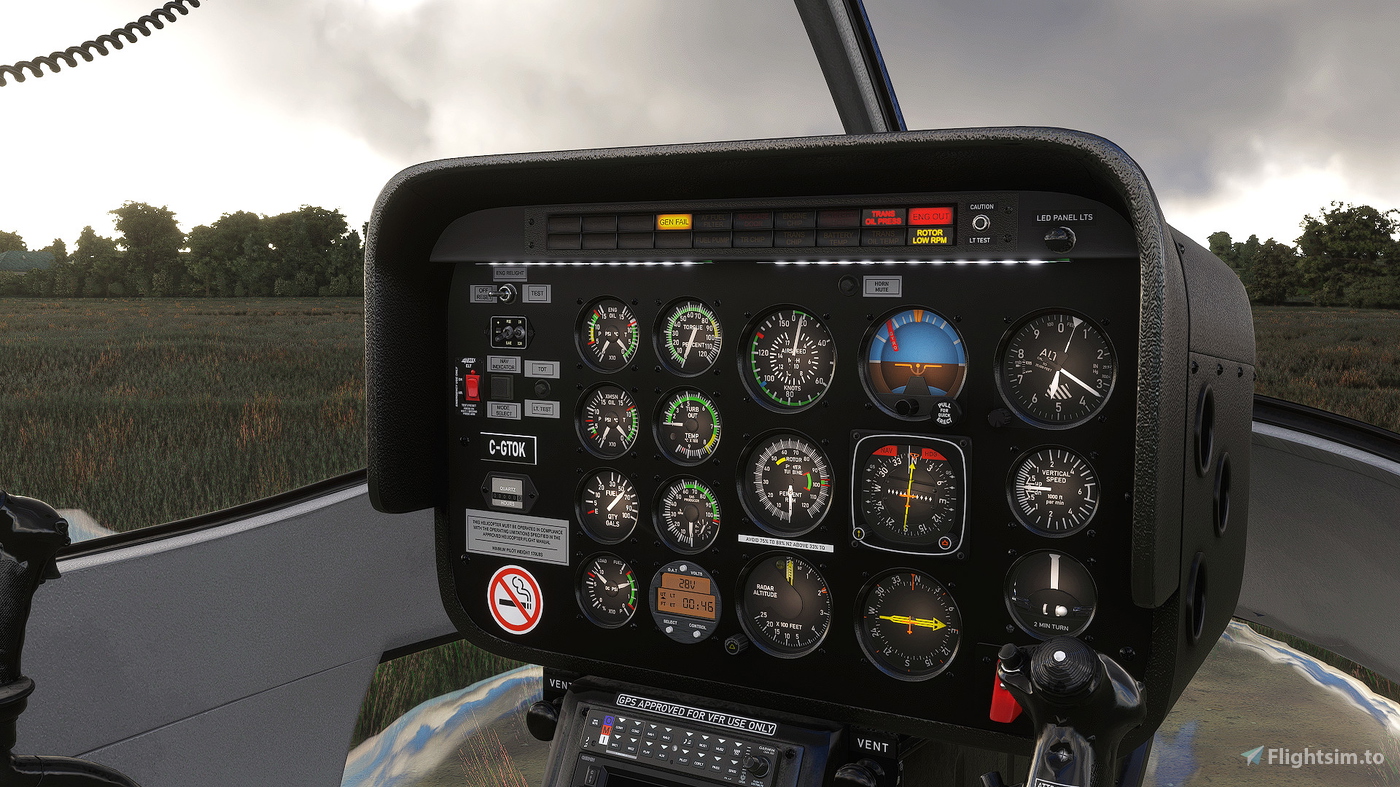 CowanSim Bell 206B3 - Black Dashboard for Microsoft Flight Simulator | MSFS