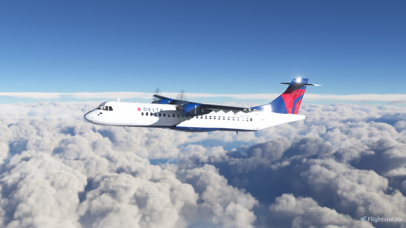 Delta Airlines Fictional ATR72-600 - 8K for Microsoft Flight Simulator | MSFS