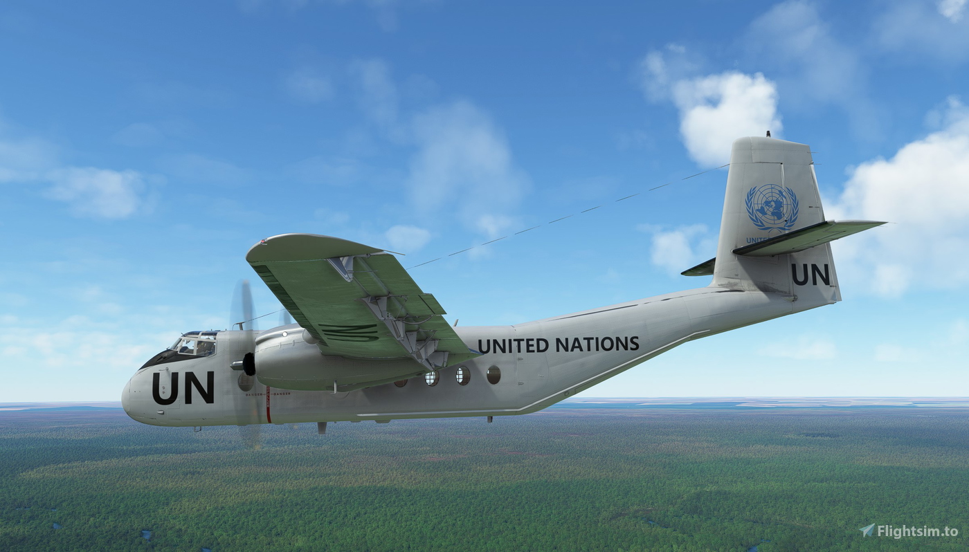 DHC-4 Caribou United Nations livery. for Microsoft Flight Simulator | MSFS