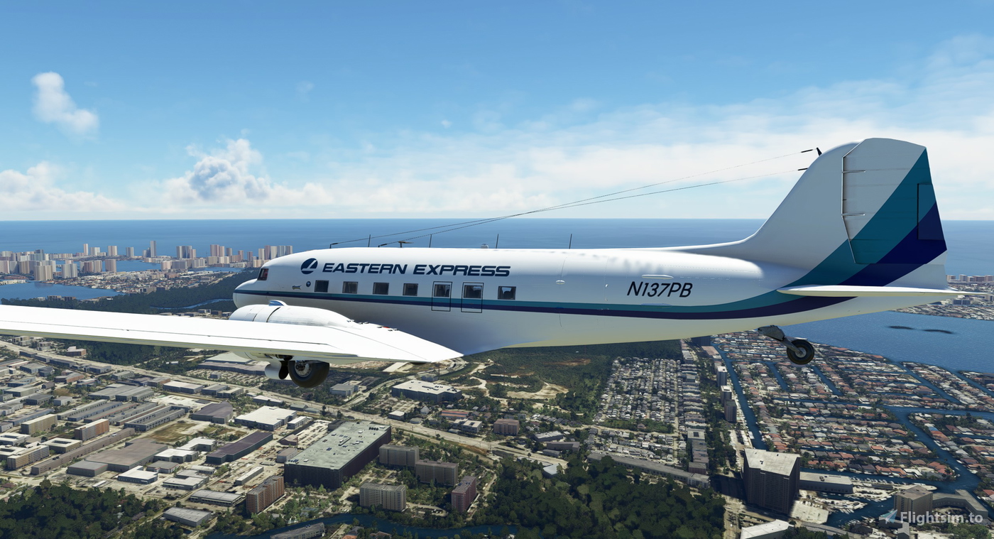 Douglas DC-3 Eastern Express livery retrofit pour Microsoft Flight ...