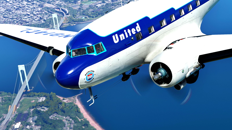 Douglas DC-3 United Airlines N814CL for Microsoft Flight Simulator | MSFS