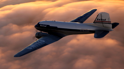 Douglas DC-3 United Airlines N814CL for Microsoft Flight Simulator | MSFS