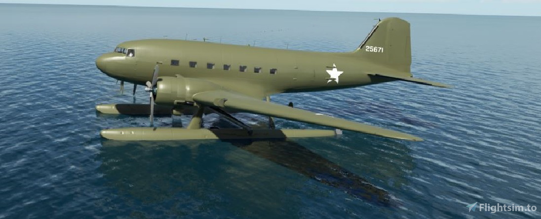 douglas-dc3 Folsom N130Q+ XC-47C military for Microsoft Flight ...