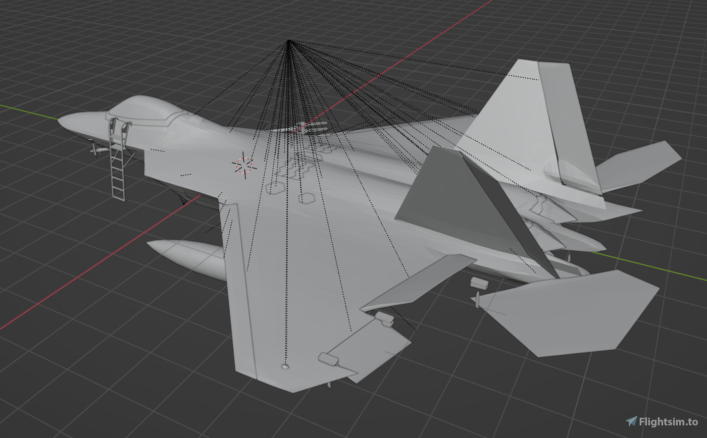F22A Raptor Top Mach Studios Blender 3D model pour Microsoft Flight ...