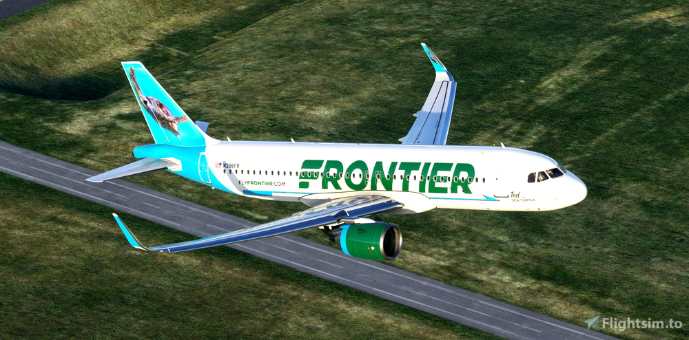 FBW A32NX Frontier | N396FR | Ted the Sea Turtle | 8K for Microsoft ...