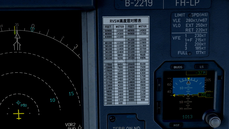 fenix 320 Chinese table checklist and RVSM pour Microsoft Flight ...