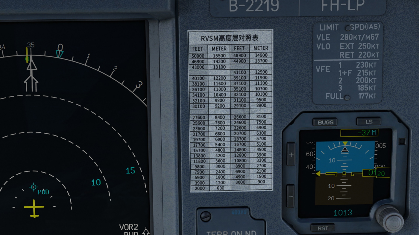 fenix 320 Chinese table checklist and RVSM for Microsoft Flight ...
