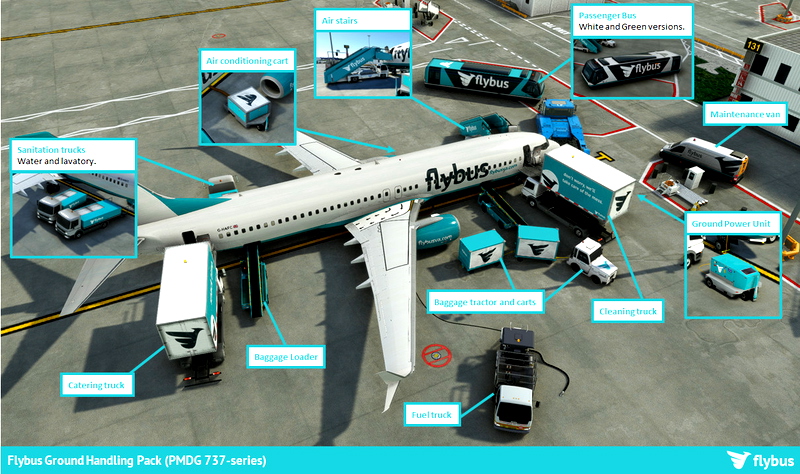 Flybus VA ground handling vehicles for PMDG 737 for Microsoft Flight Simulator | MSFS