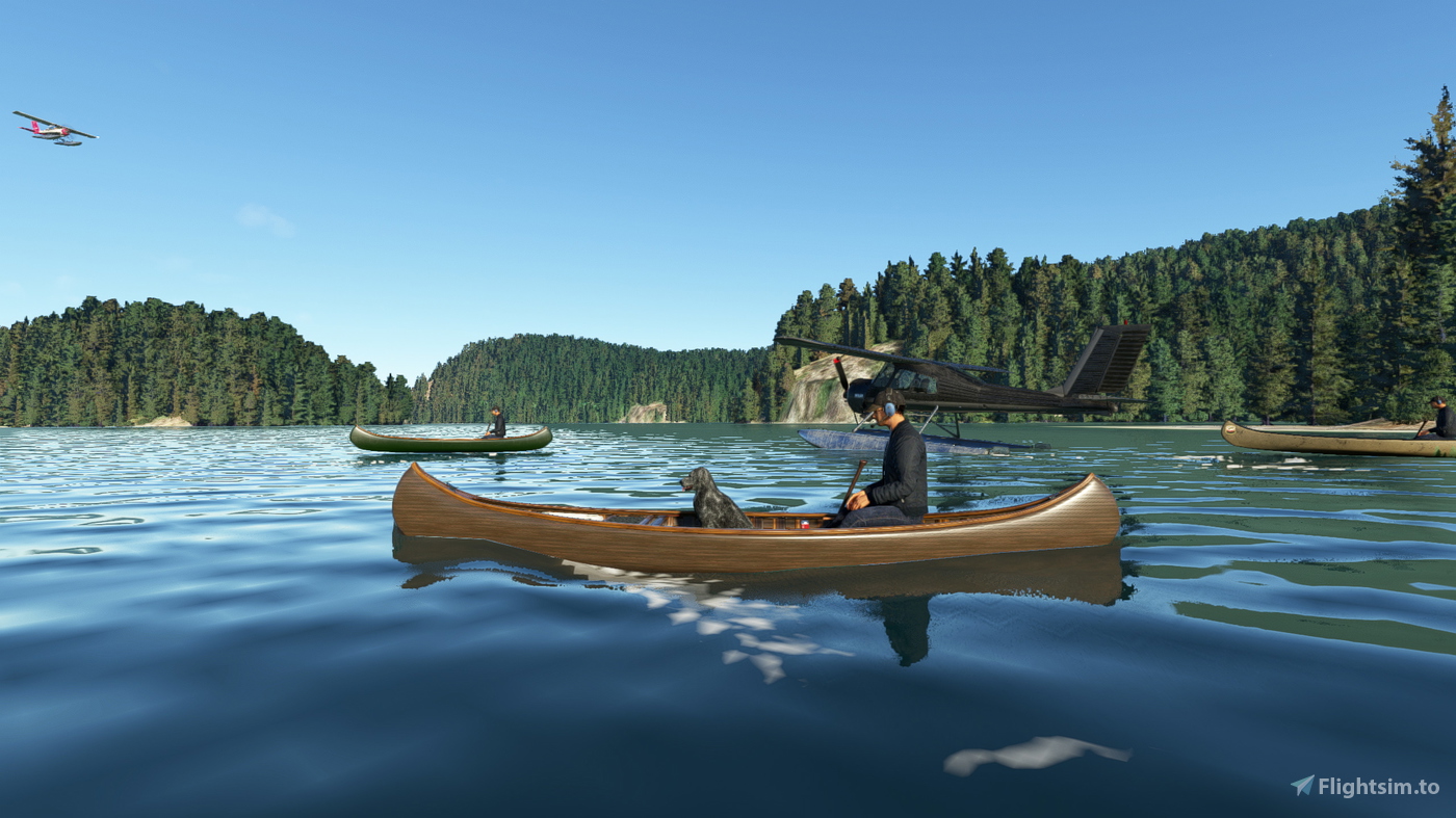 GotFriends Ole' Canoe grey dog Mausi for Microsoft Flight Simulator | MSFS