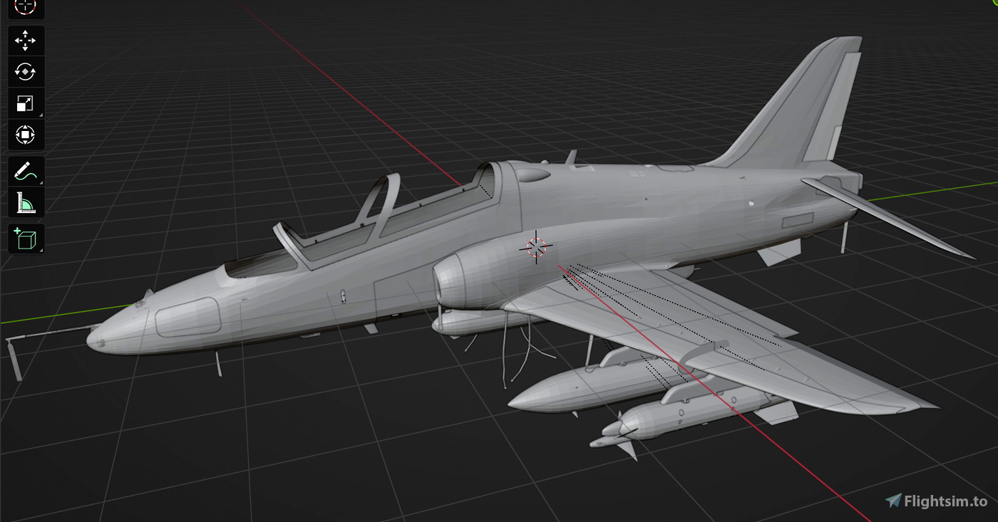 HAWK T1/A Blender 3D model for Microsoft Flight Simulator | MSFS