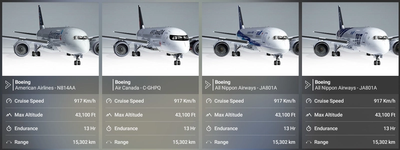 Vanilla Thumbnails for Kuro Boeing 787-8 on Microsoft Flight Simulator