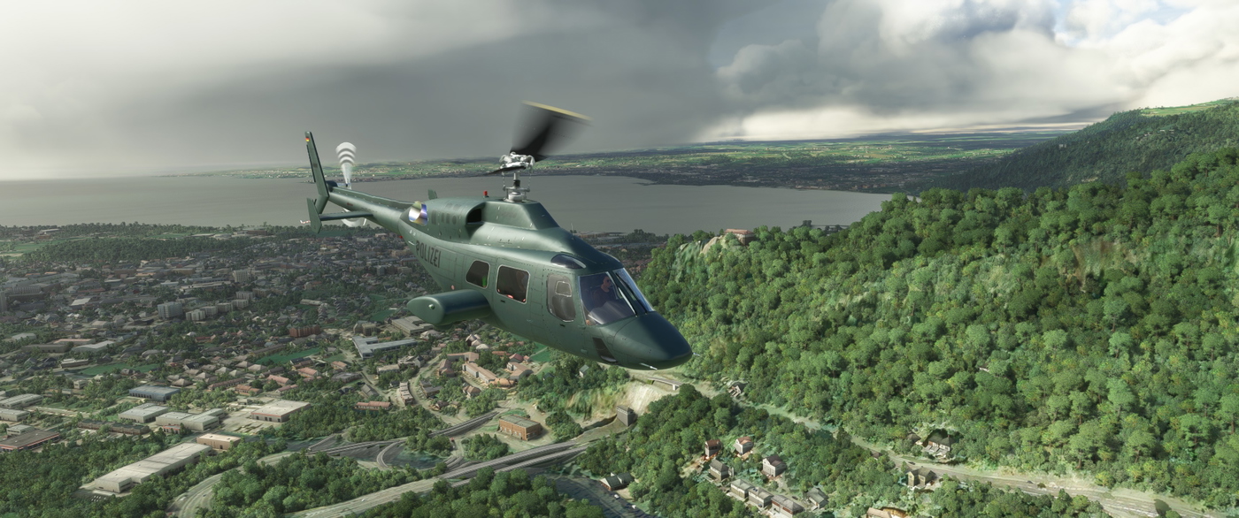 Livery Bell 222B Polizei Green for Microsoft Flight Simulator | MSFS