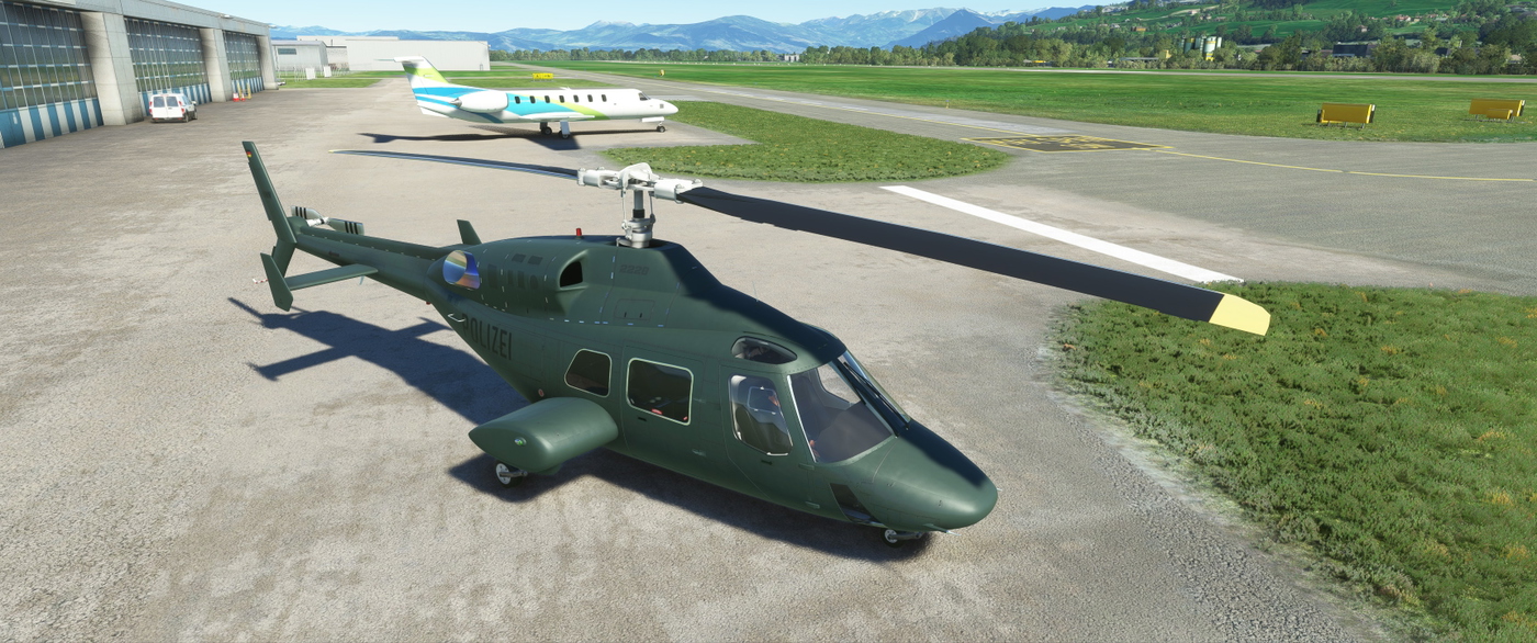 Livery Bell 222B Polizei Green for Microsoft Flight Simulator | MSFS
