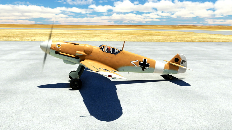 Livery FlyingIron bf-109 Desert for Microsoft Flight Simulator | MSFS
