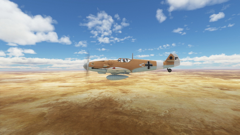 Livery FlyingIron bf-109 Desert for Microsoft Flight Simulator | MSFS