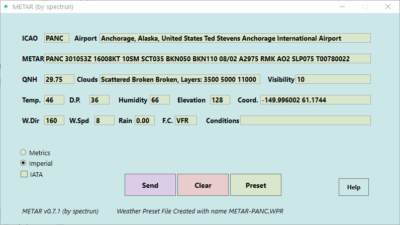 METAR (by spectrun) 对于 Microsoft Flight Simulator | MSFS