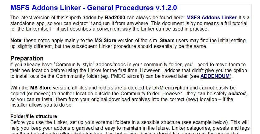 MSFS Addons Linker - General Procedures for Microsoft Flight Simulator | MSFS