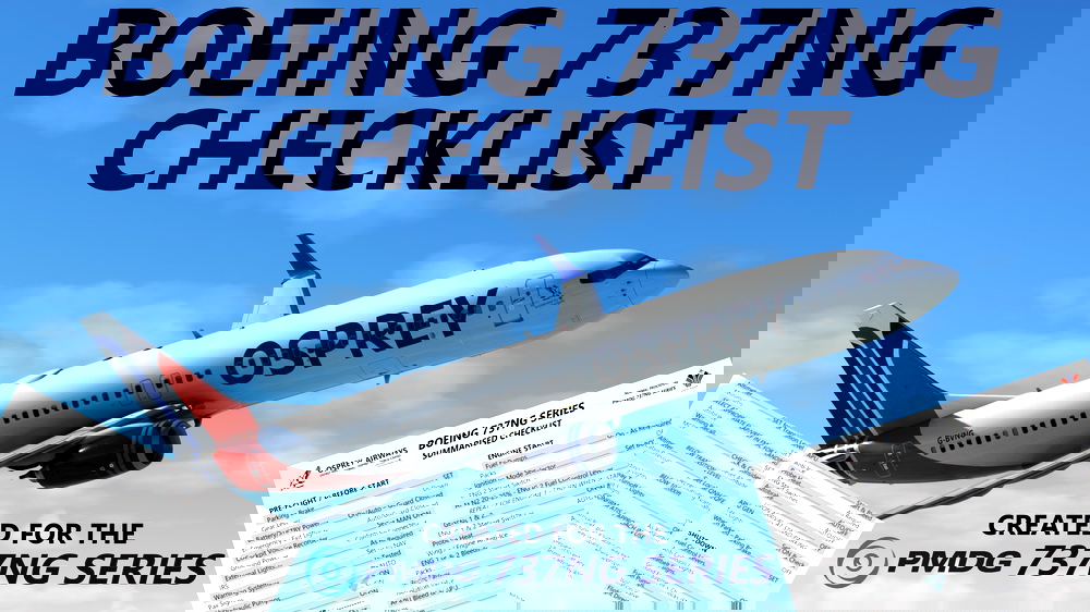 PMDG 737NG Summarised Normal Checklist for Microsoft Flight Simulator | MSFS