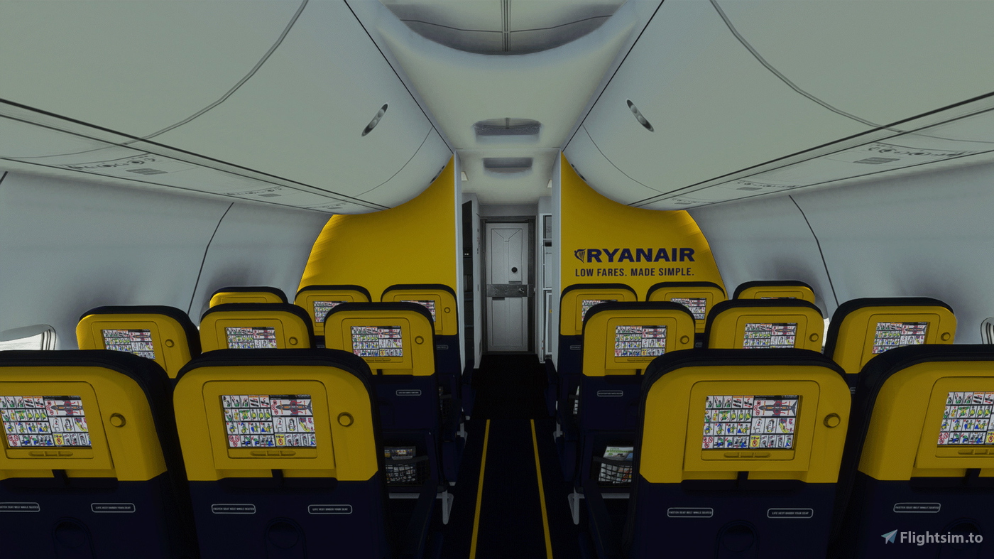 PMDG 737-800 w/ cabin Ryanair - Says Yes to Europe sticker (EI-EFP) for ...