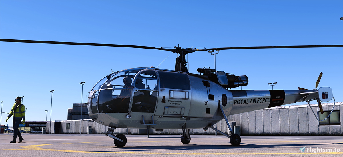 SA316B Alouette III RAF-Flying School - bare metal for Microsoft Flight ...