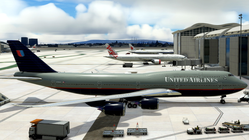 Salty Boeing 747-8 United Airlines Battleship Grey for Microsoft Flight Simulator | MSFS