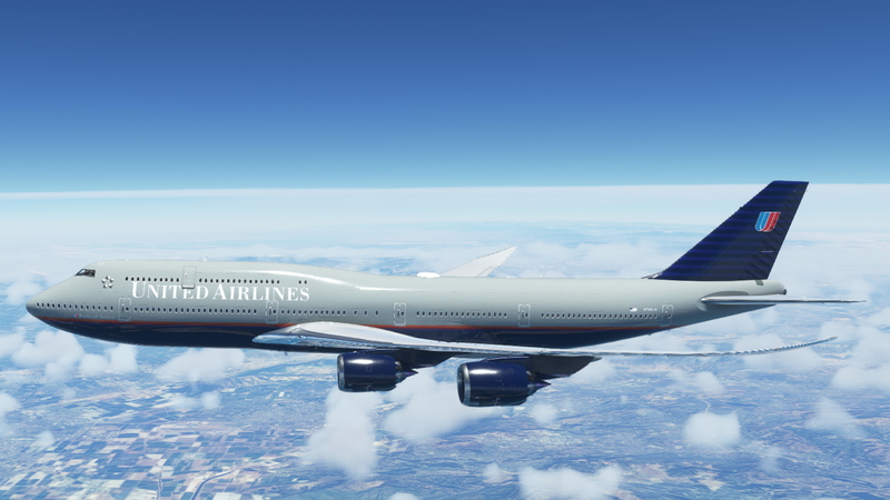 Salty Boeing 747-8 United Airlines Battleship Grey for Microsoft Flight ...