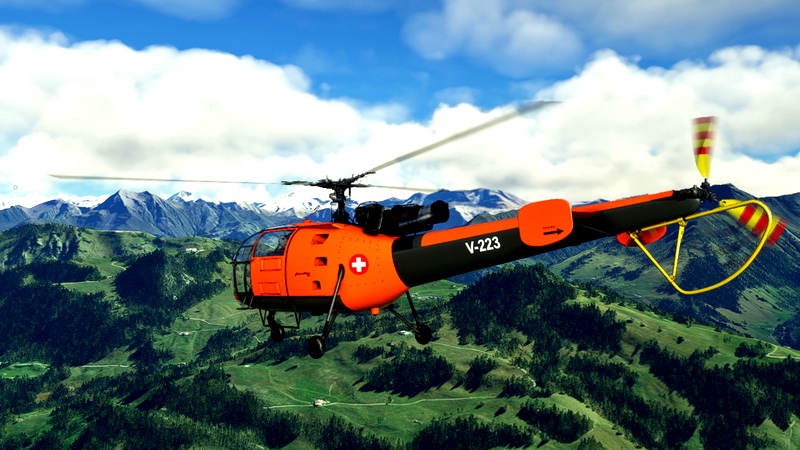 Swiss Air Force Alouette III V-223 Orange High Visibility Livery for ...