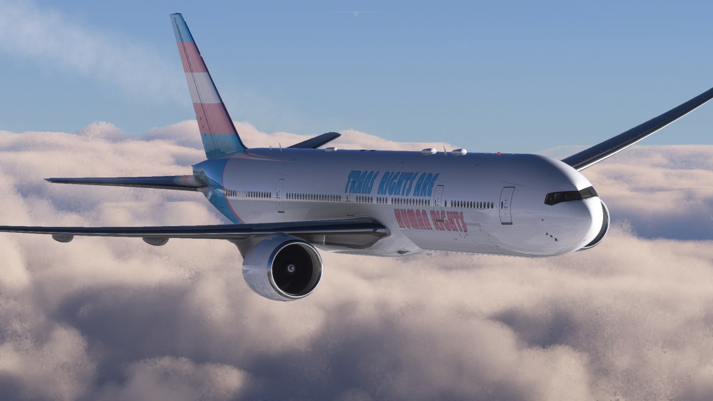 Trans Rights are Human Rights 777-300 for Microsoft Flight Simulator | MSFS