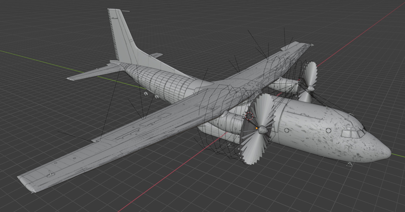 Transall C160 Blender 3D model for Microsoft Flight Simulator | MSFS