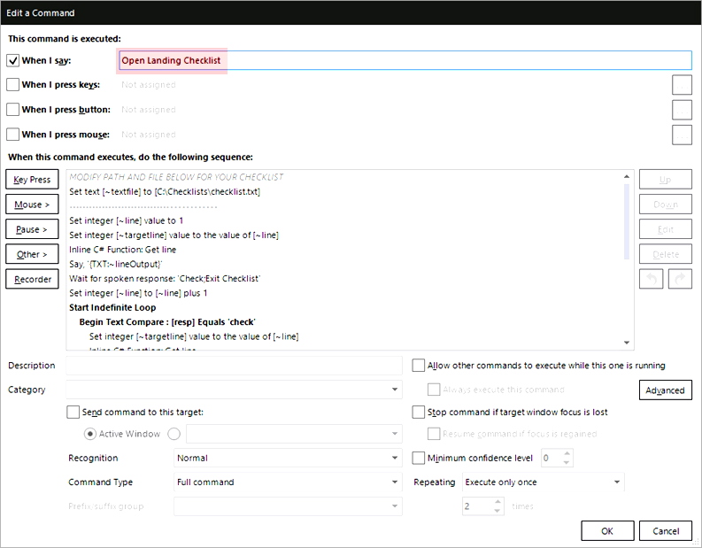 Dynamic Virtual Co-Pilot for Checklists for Microsoft Flight Simulator ...