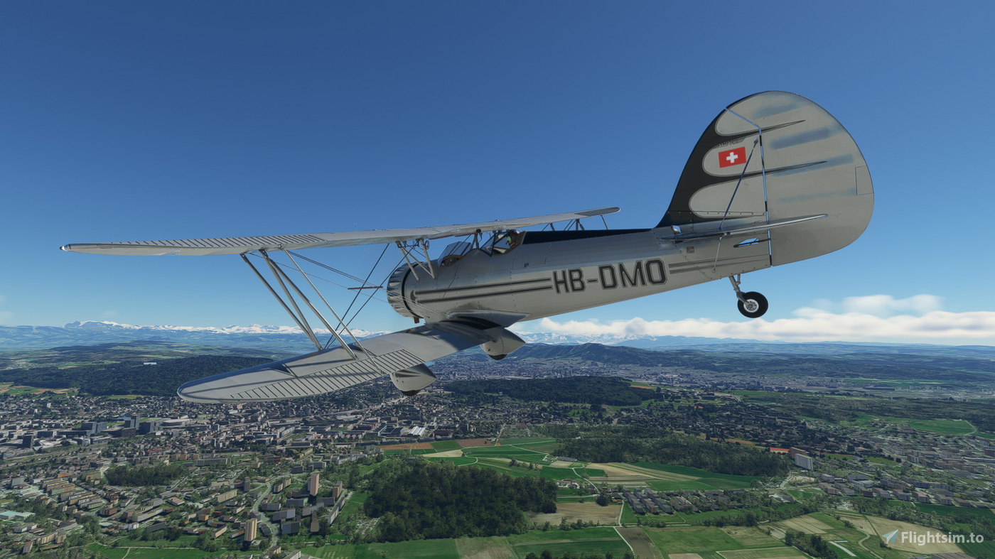 Waco YMF-5 - HB-DMO pour Microsoft Flight Simulator | MSFS