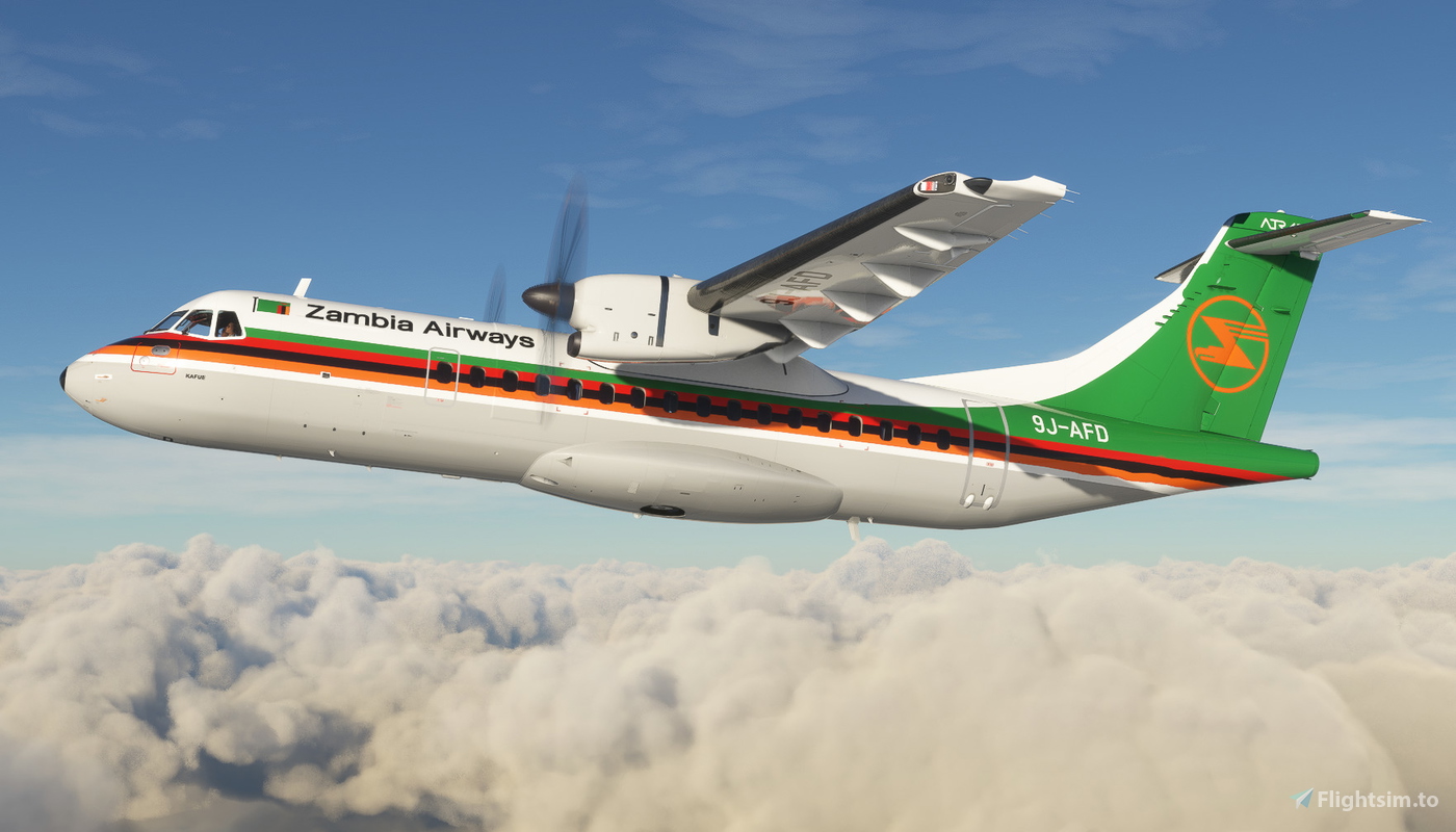 Zambia Airways 9J-AFD (Kafue) | Asobo (Expert Series) ATR 42-600 [4K] for Microsoft Flight ...