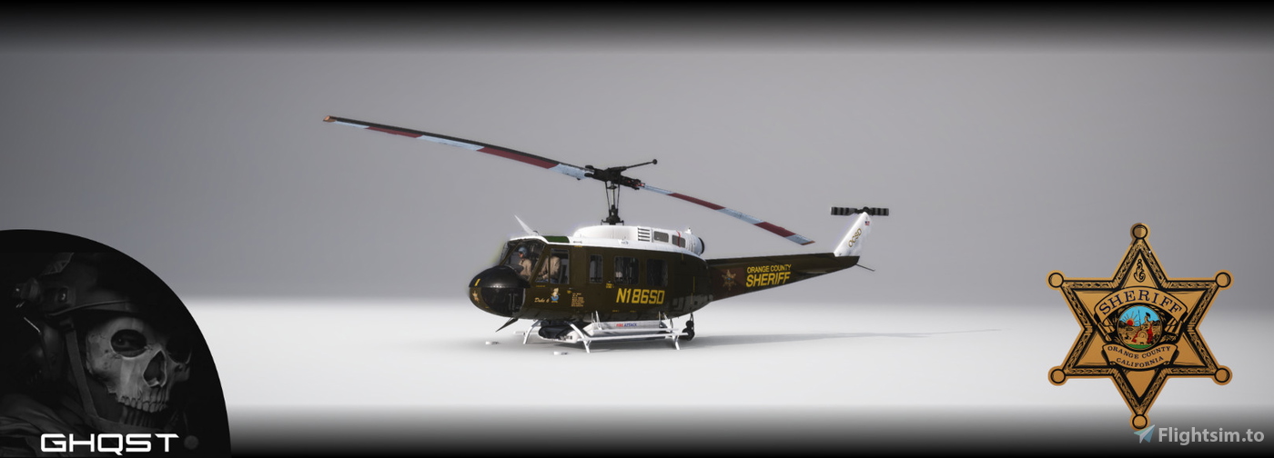 Orange County Sheriff "Duke 6" UH-1H | N186SD | 8K ★ for Microsoft ...