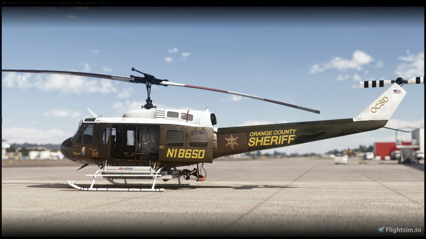 Orange County Sheriff "Duke 6" UH-1H | N186SD | 8K ★ for Microsoft ...