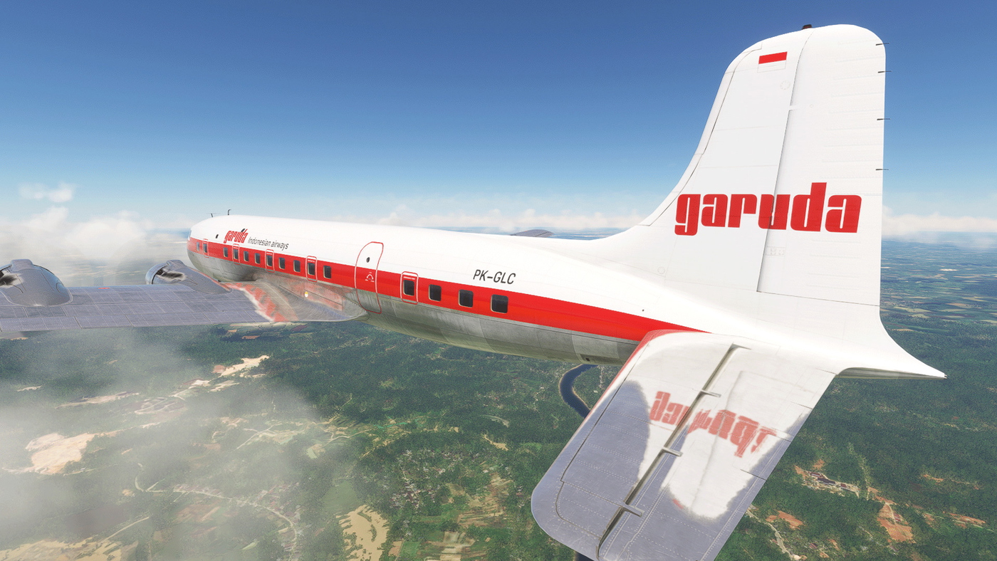 PMDG DC-6B Garuda Indonesia (PK-GLC) 对于 Microsoft Flight Simulator | MSFS