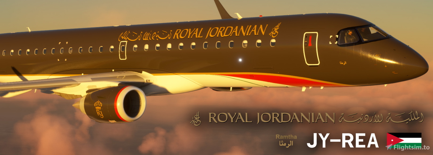 Royal Jordanian JY-REA E2 Livery | FSS E195 (Semi-fictional) for ...
