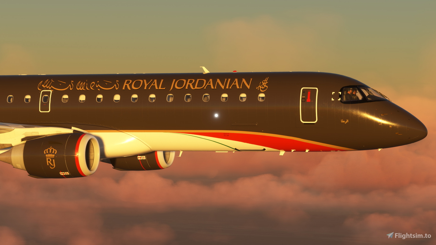 Royal Jordanian JY-REA E2 Livery | FSS E195 (Semi-fictional) for ...